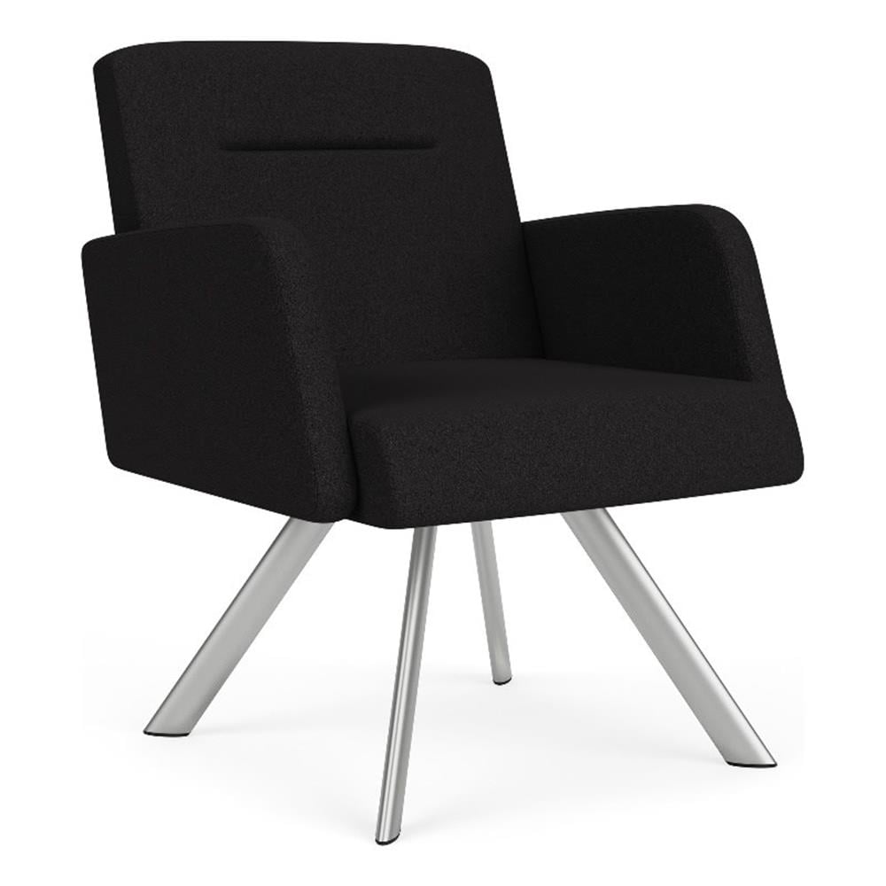 Willow Lounge Lobby Reception Waiting Swivel Guest Chair / Silver Steel ...