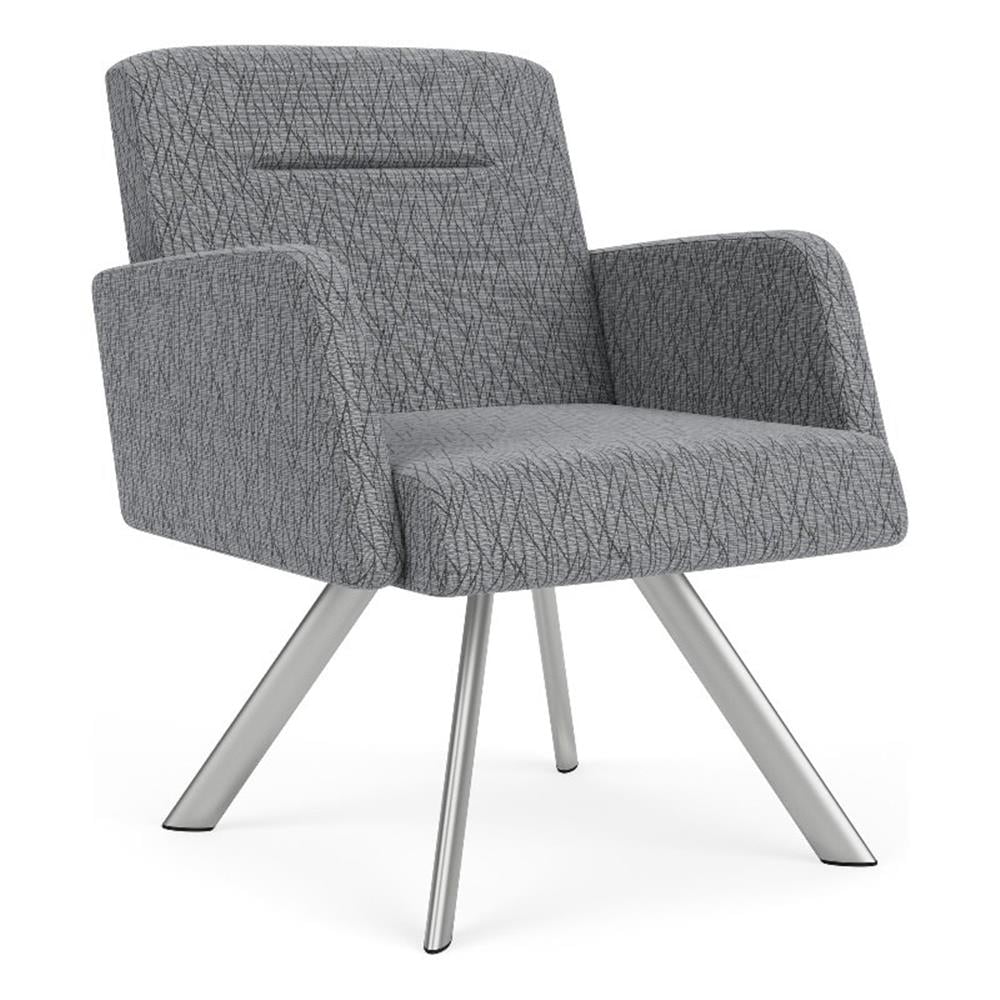 Willow Lounge Lobby Reception Waiting Swivel Guest Chair / Silver Steel ...