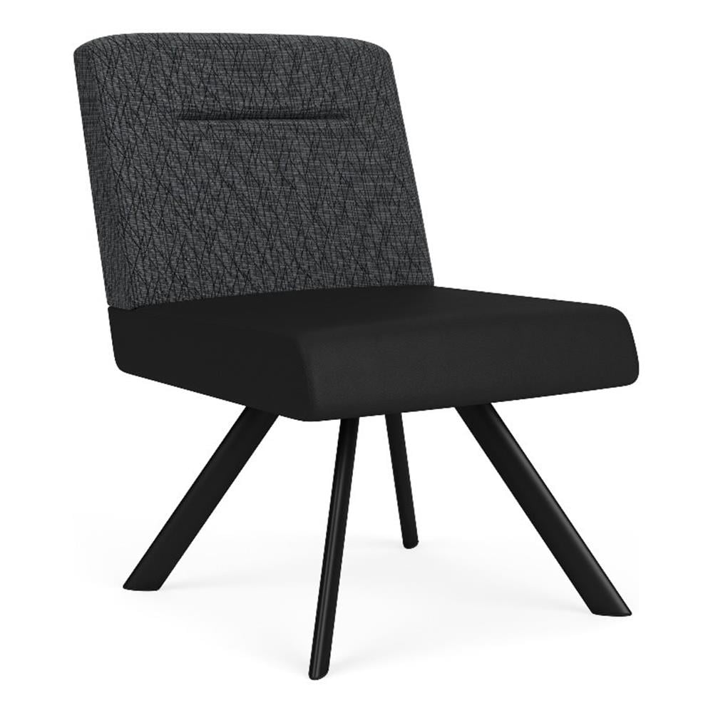 Willow Reception Armless Swivel Guest Chair / Black Steel / Dark Gray ...