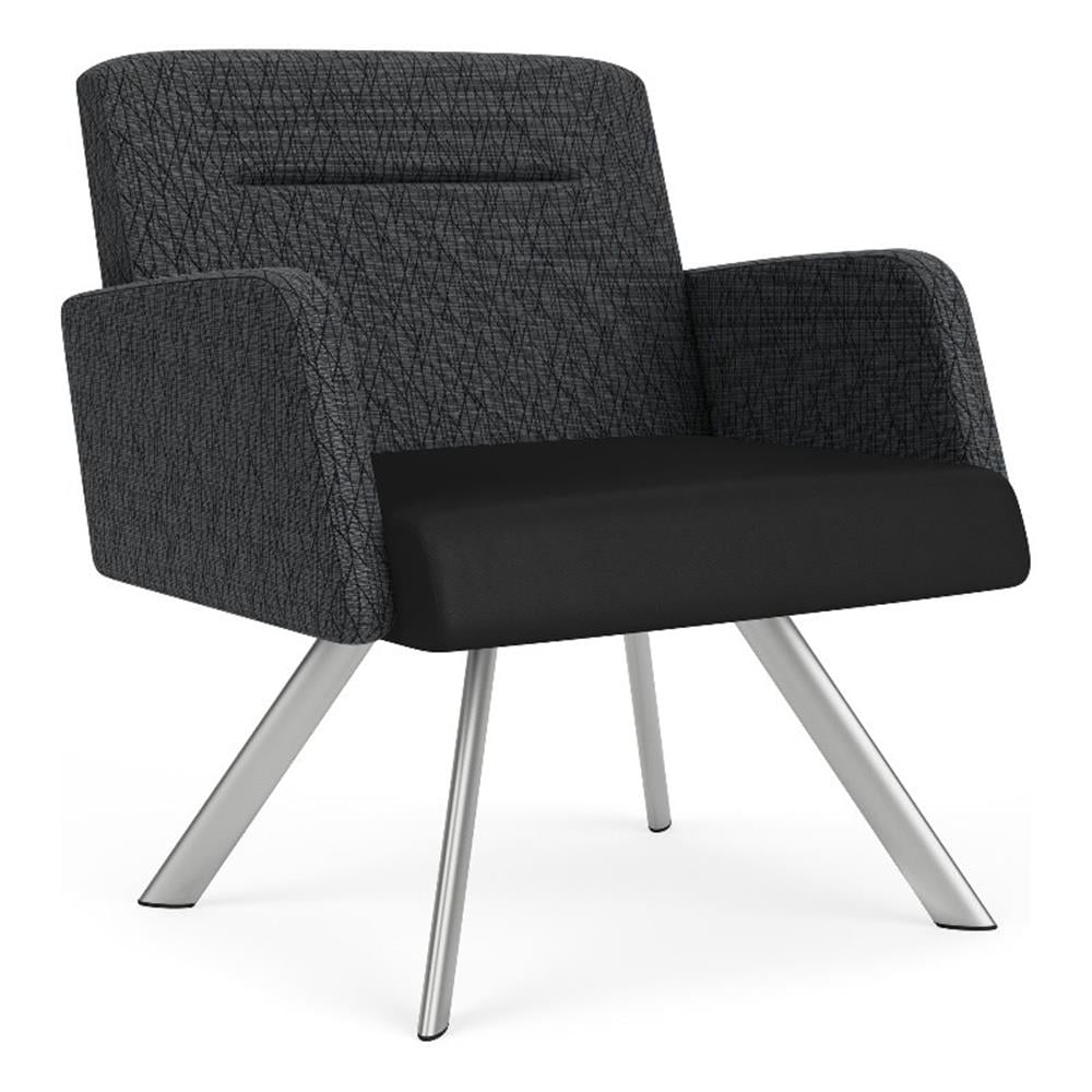 Willow Lounge Reception Bariatric Chair / Silver Steel / Black / Dark ...