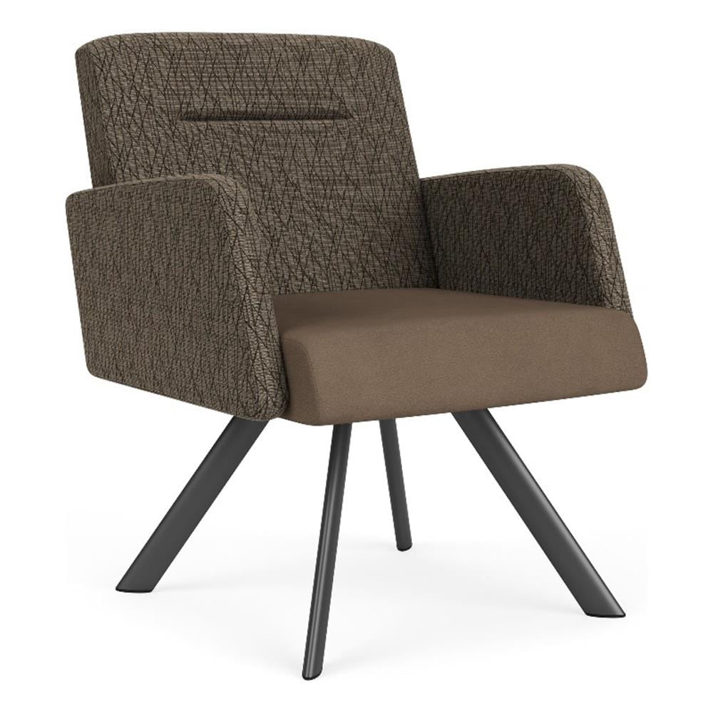 Willow Lounge Reception Swivel Guest Chair / Charcoal Steel / Brown ...