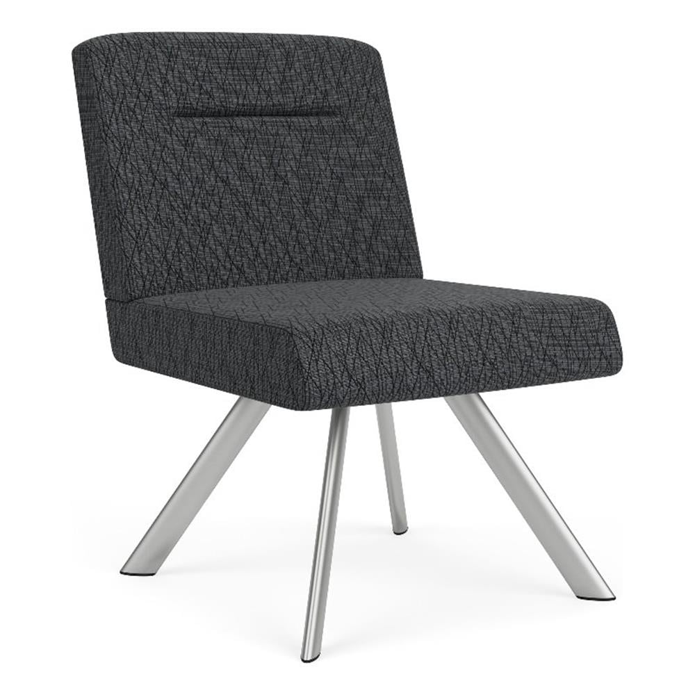 Willow Lounge Reception Armless Swivel Guest Chair / Silver Steel ...