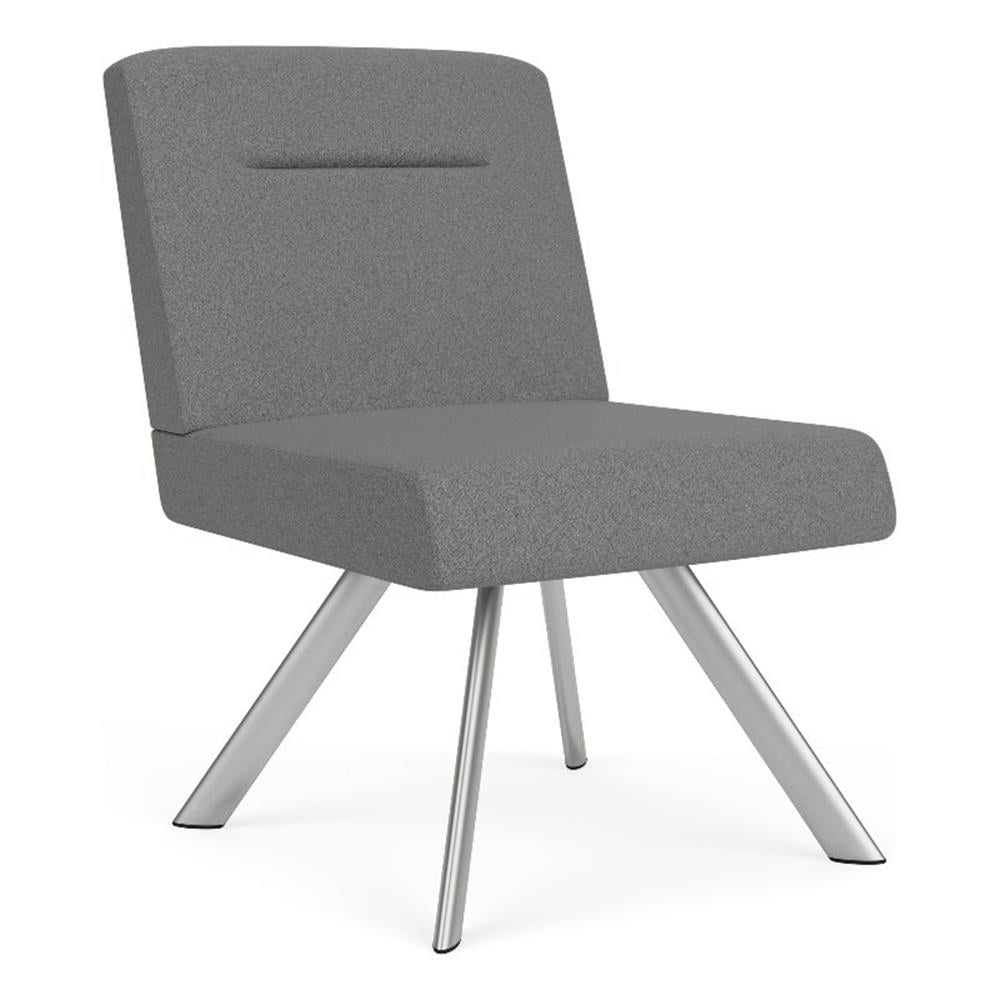 Willow Lounge Reception Armless Swivel Guest Chair / Silver Steel ...
