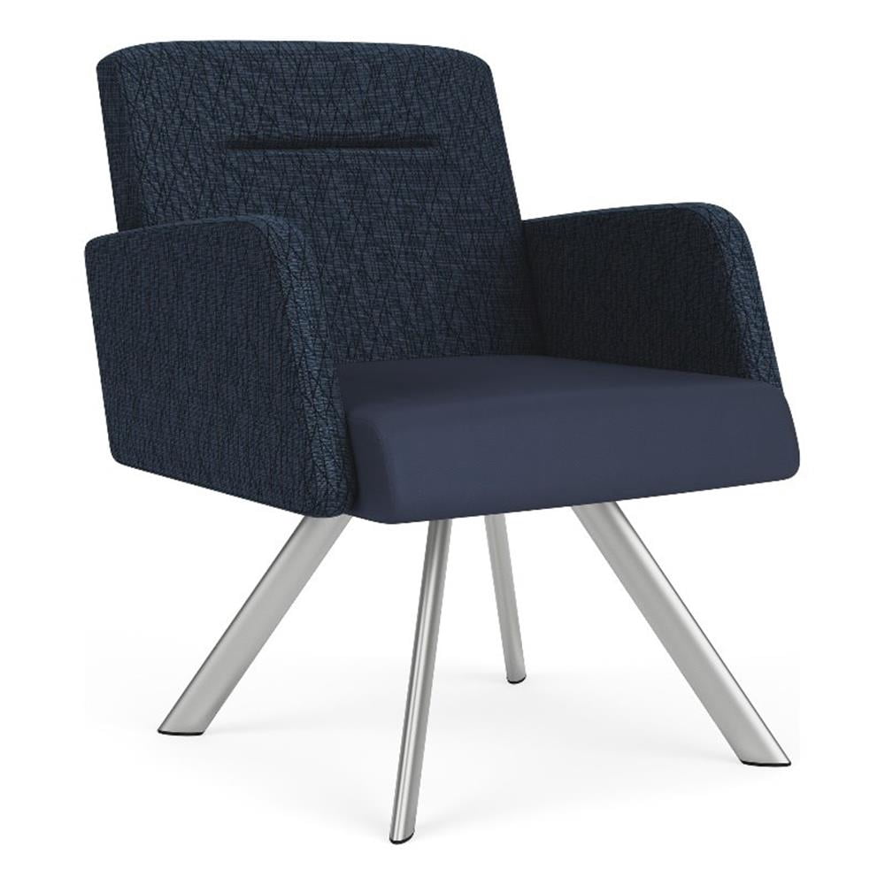 Willow Lounge Reception Waiting Guest Chair / Silver Steel / Blue ...