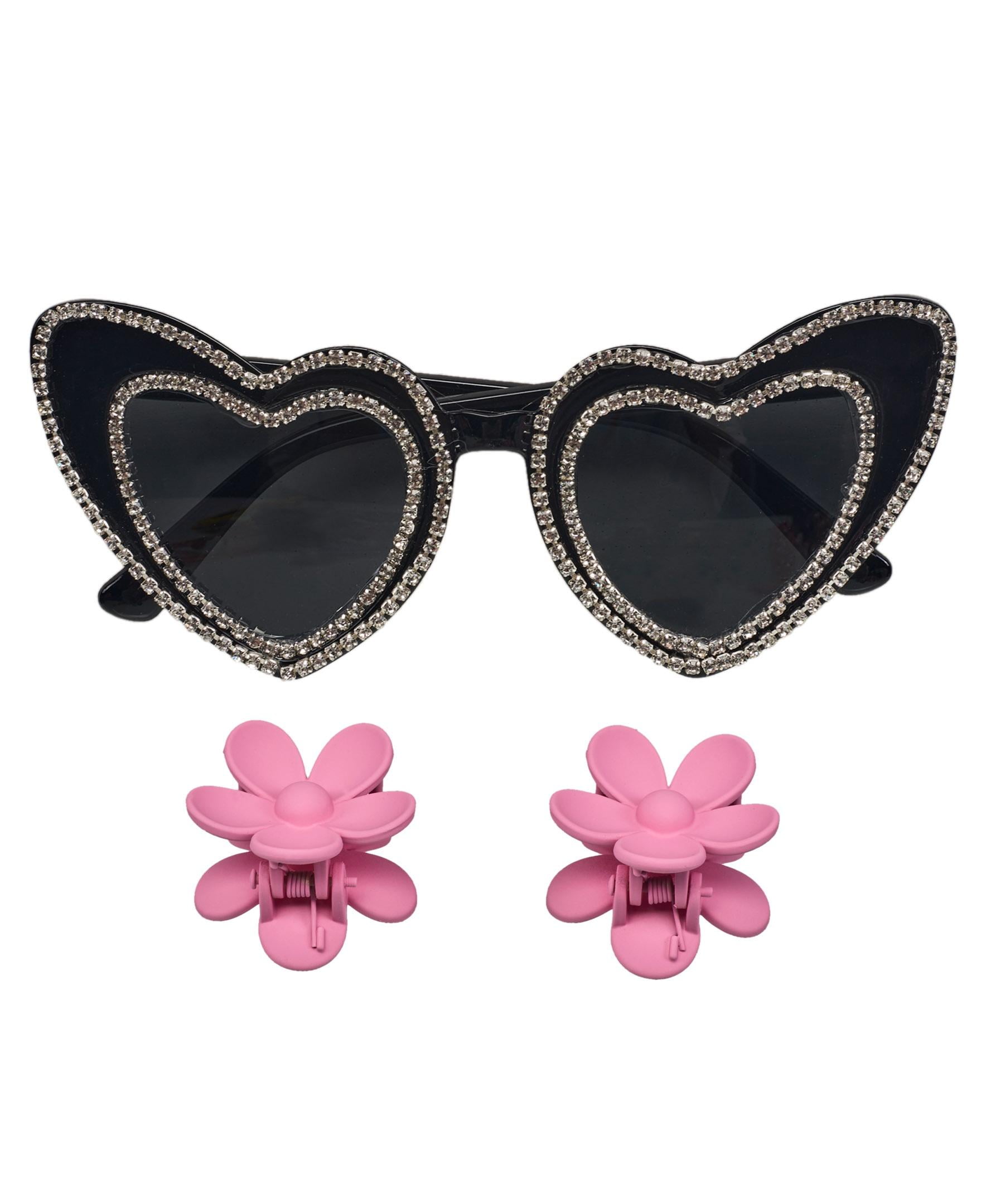 Willow & Ruby Kid’s Fun Sunglasses with Hair Clip Set for Girls ...