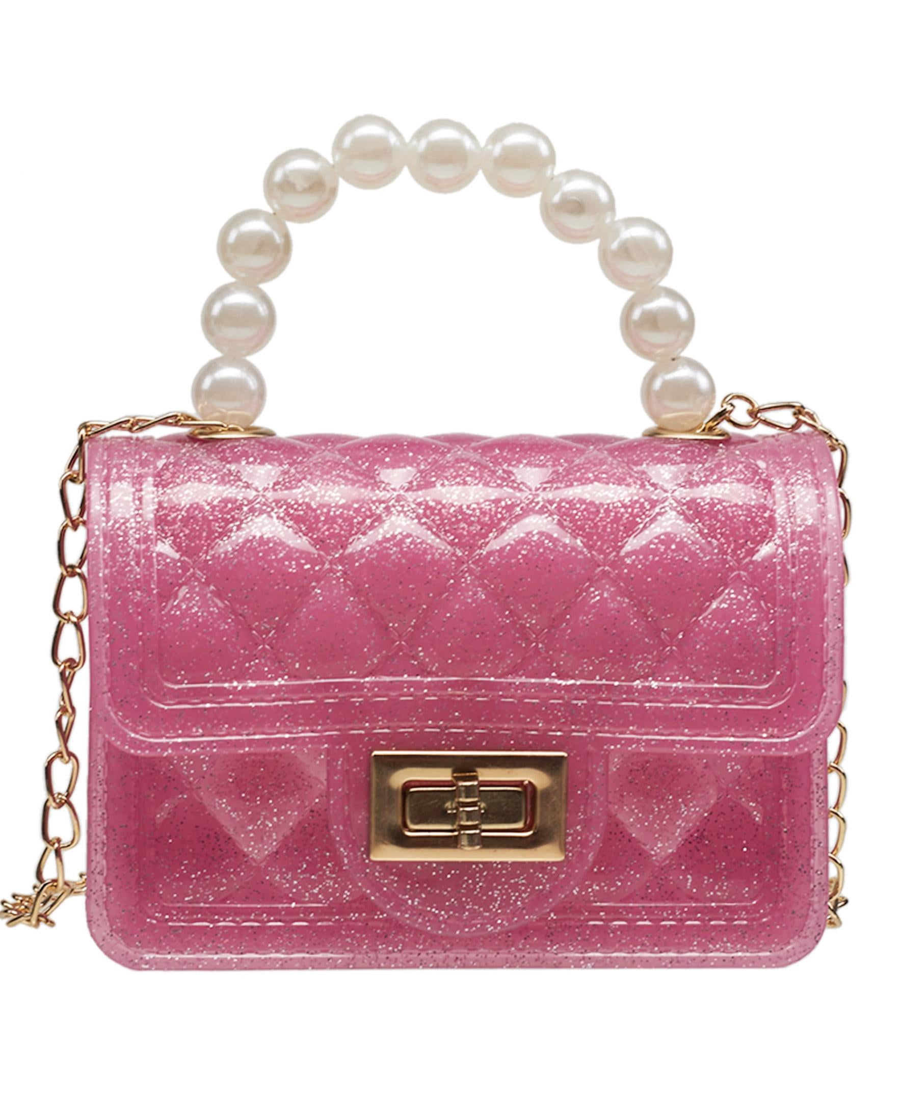 Willow & Ruby Kid’s Mini Quilted Glitter Bag for Girls (Youth) in Pink ...
