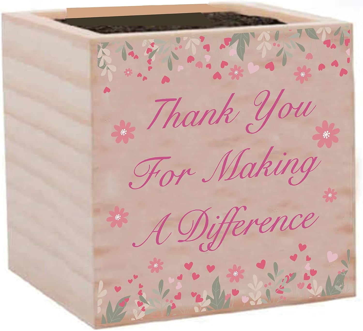 Willow Small Planter Boxes Cube Wood Flower Pots Rustic Wooden Boxes ...