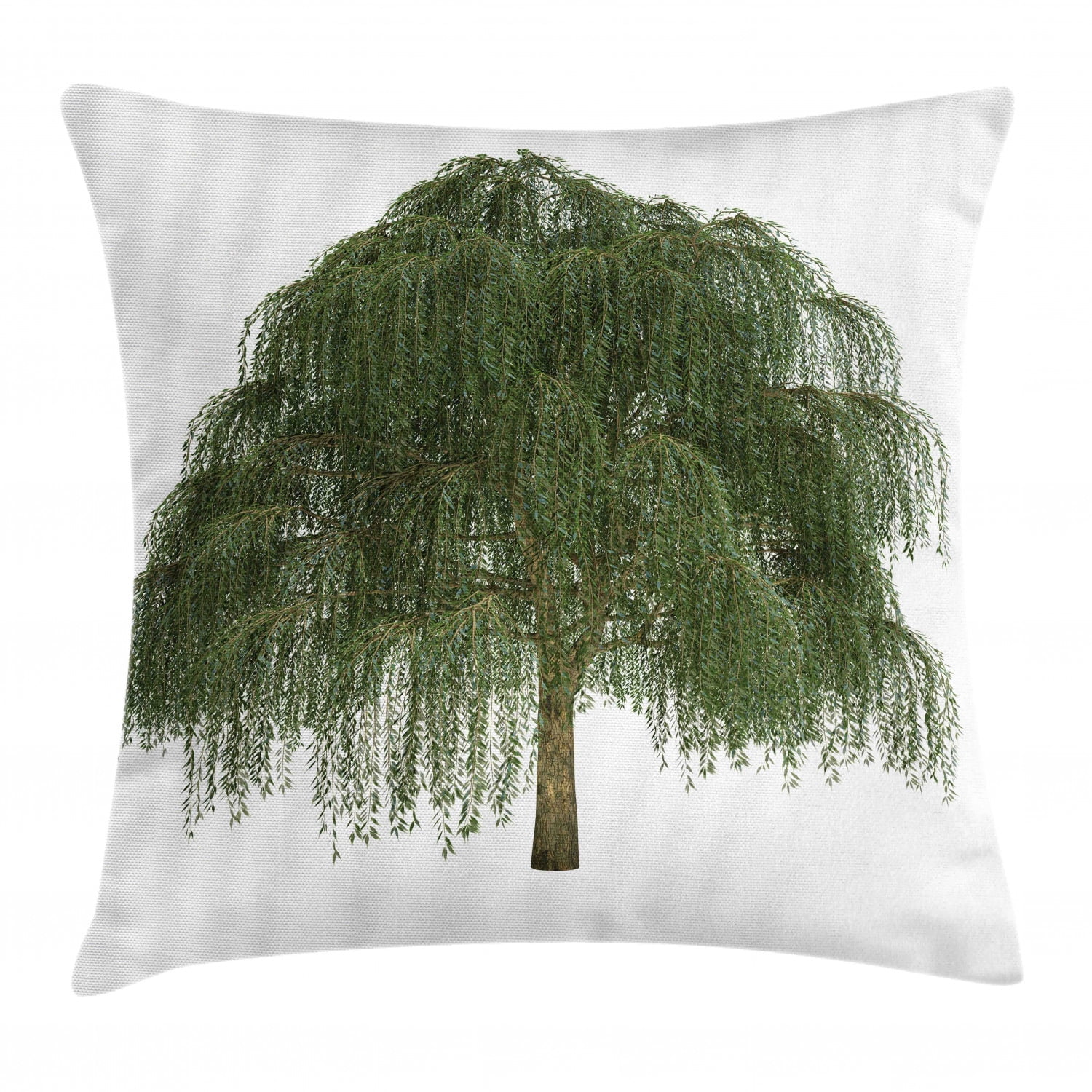 Willow Tree Throw Pillow Cushion Cover, Weeping Branches with Joyous ...