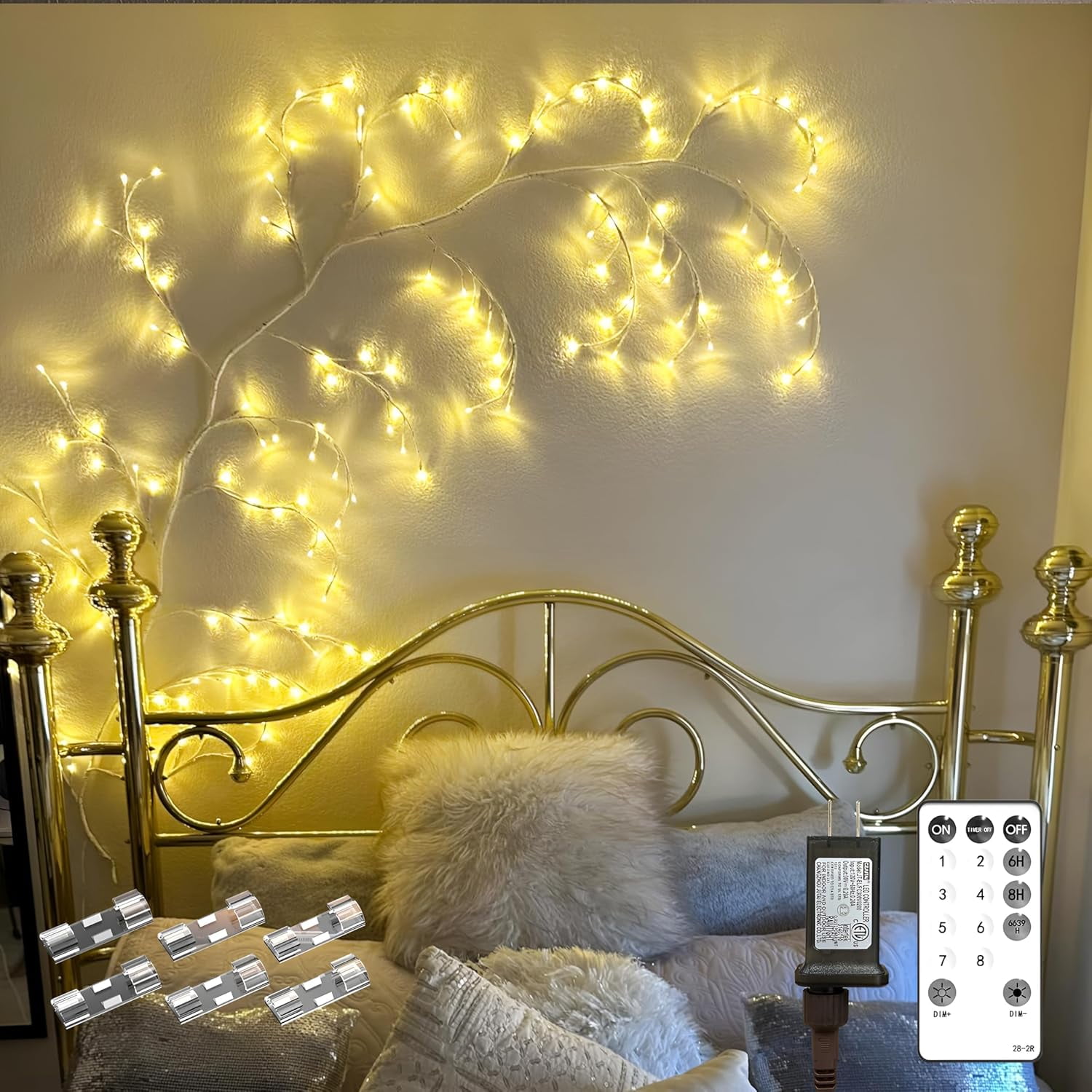 Willow Vine Lights Bedroom Decor: 7.5Ft Christmas Decorations Flexible Enchanted Fairy Lights ...