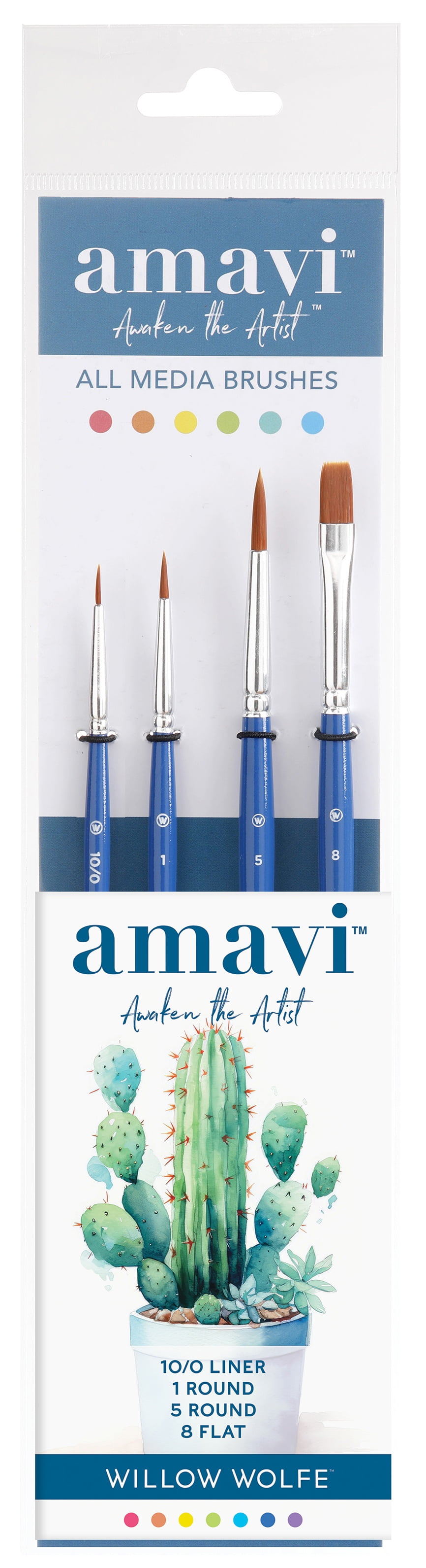 Willow Wolfe Amavi Artist Essentials Brush Set-Liner, Rounds, Flat ...