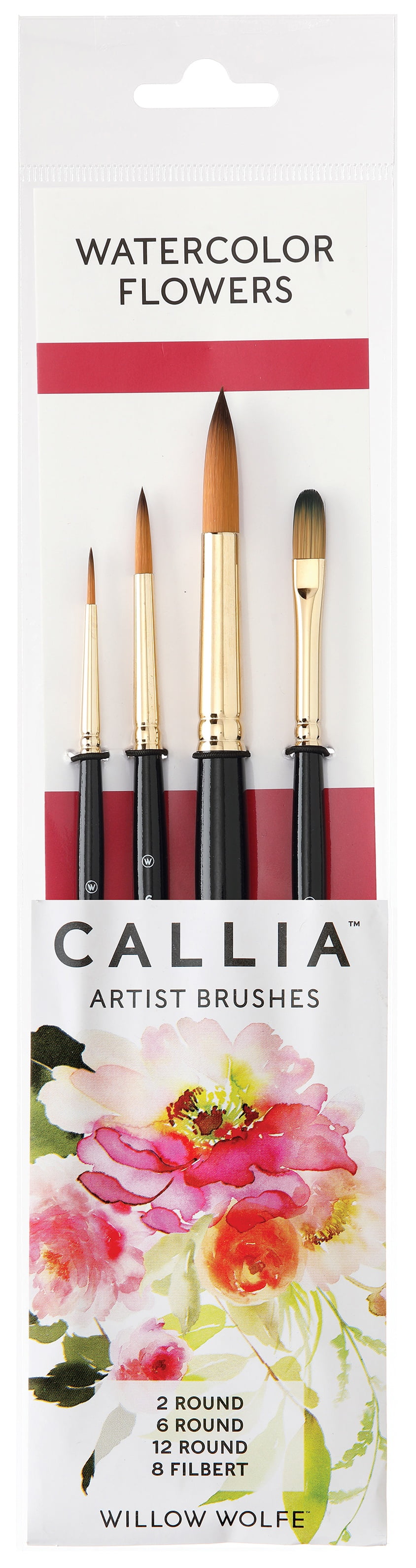 Willow Wolfe Callia Artist Watercolor Flowers Brush Set-Rounds and ...