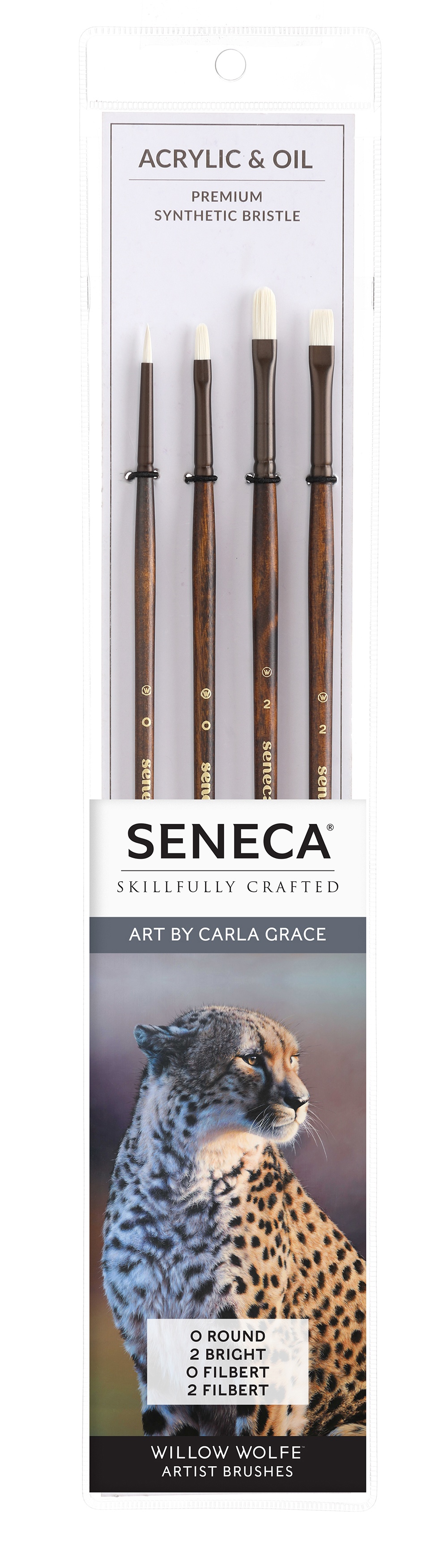 Willow Wolfe Seneca Artist Details Brush Set-Round, Bright, Filberts ...