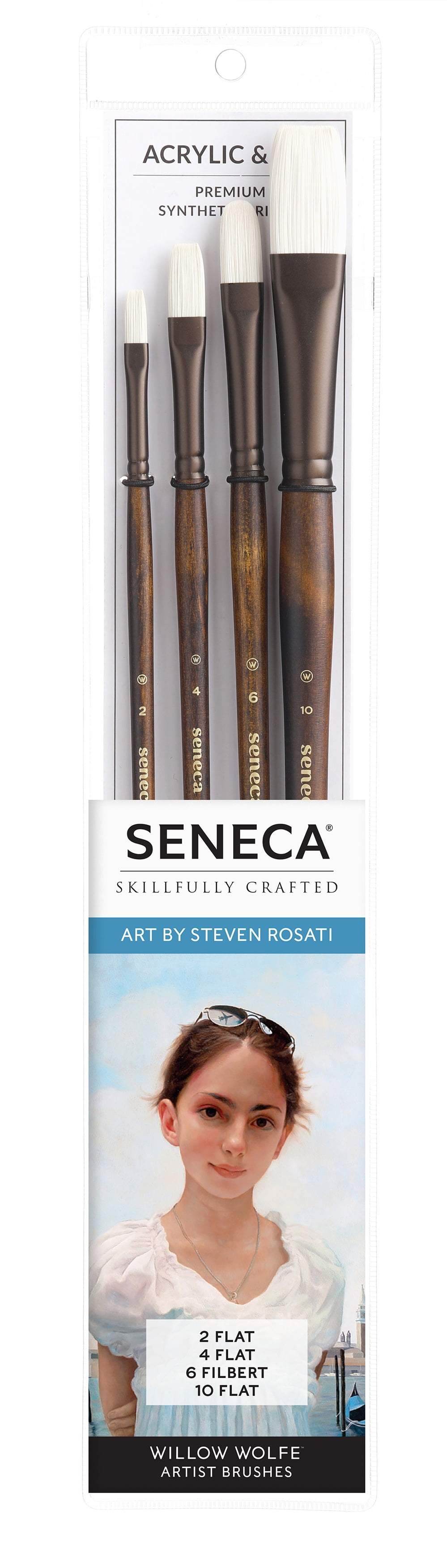 Willow Wolfe Seneca Artist Portrait Brush Set-Flats, Filbert - Walmart.com