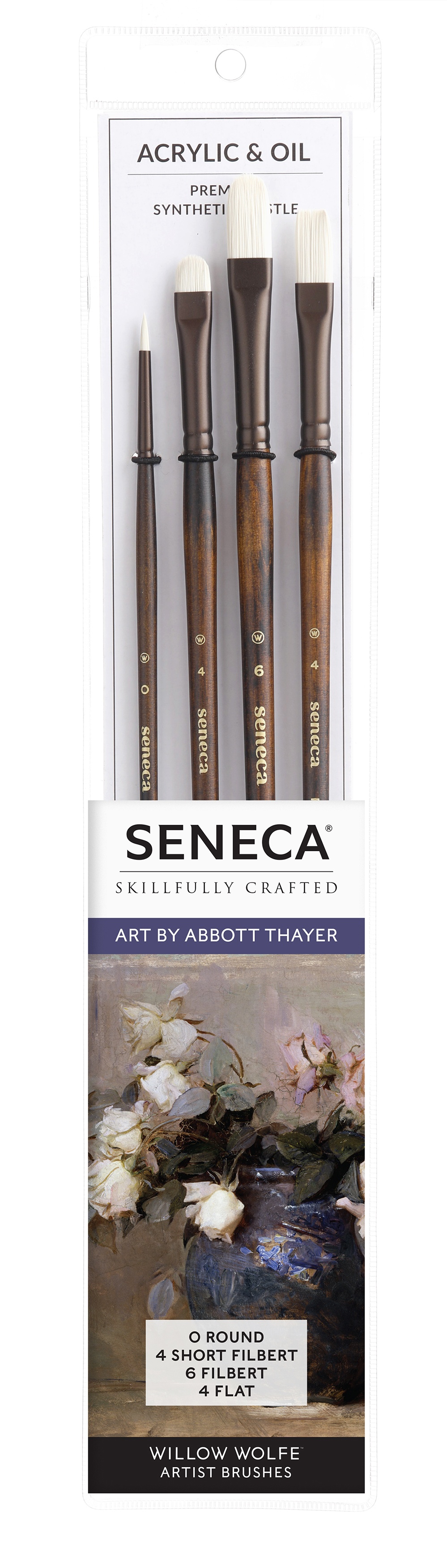 Willow Wolfe Seneca Artist Studio Brush Set-Round, Short Filbert ...