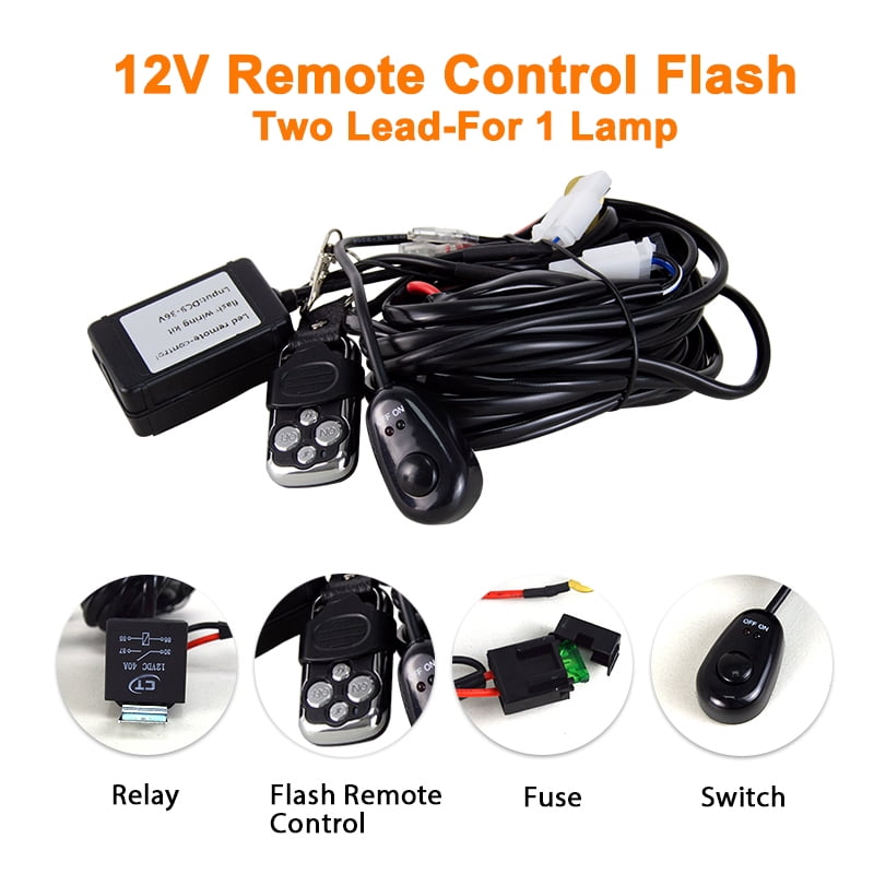 Willpower Car LED Light Bar Wire 3M 12V 40A Relay Fuse Wiring Harness ...