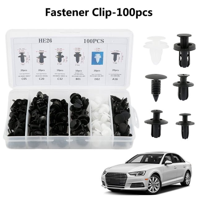 Willstar 100PCS Car Trim Clips,Bumper Retainer Clips Car Retainer Kit ...