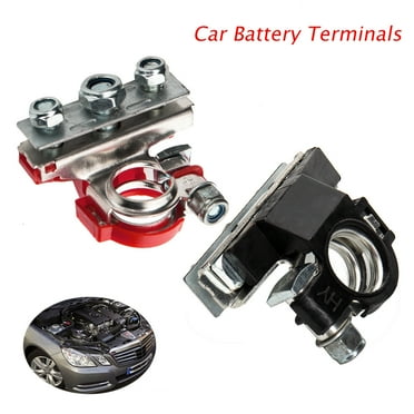 2pcs 12V Pure Copper Car Battery Terminal Connectors with 3 Way Clamps ...
