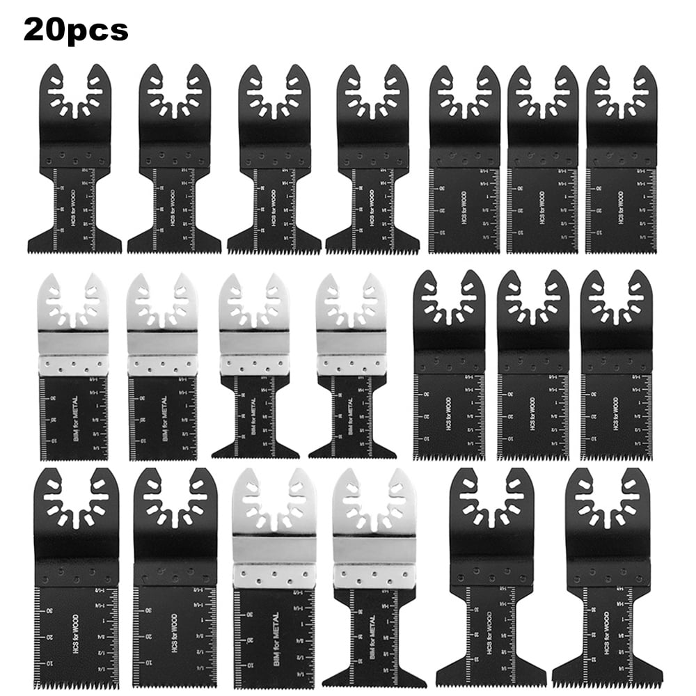 Willstar 20pcs Mix Oscillating Saw Blades Multimaster Multitool Wood Cutting Tool Kit for Fein ...