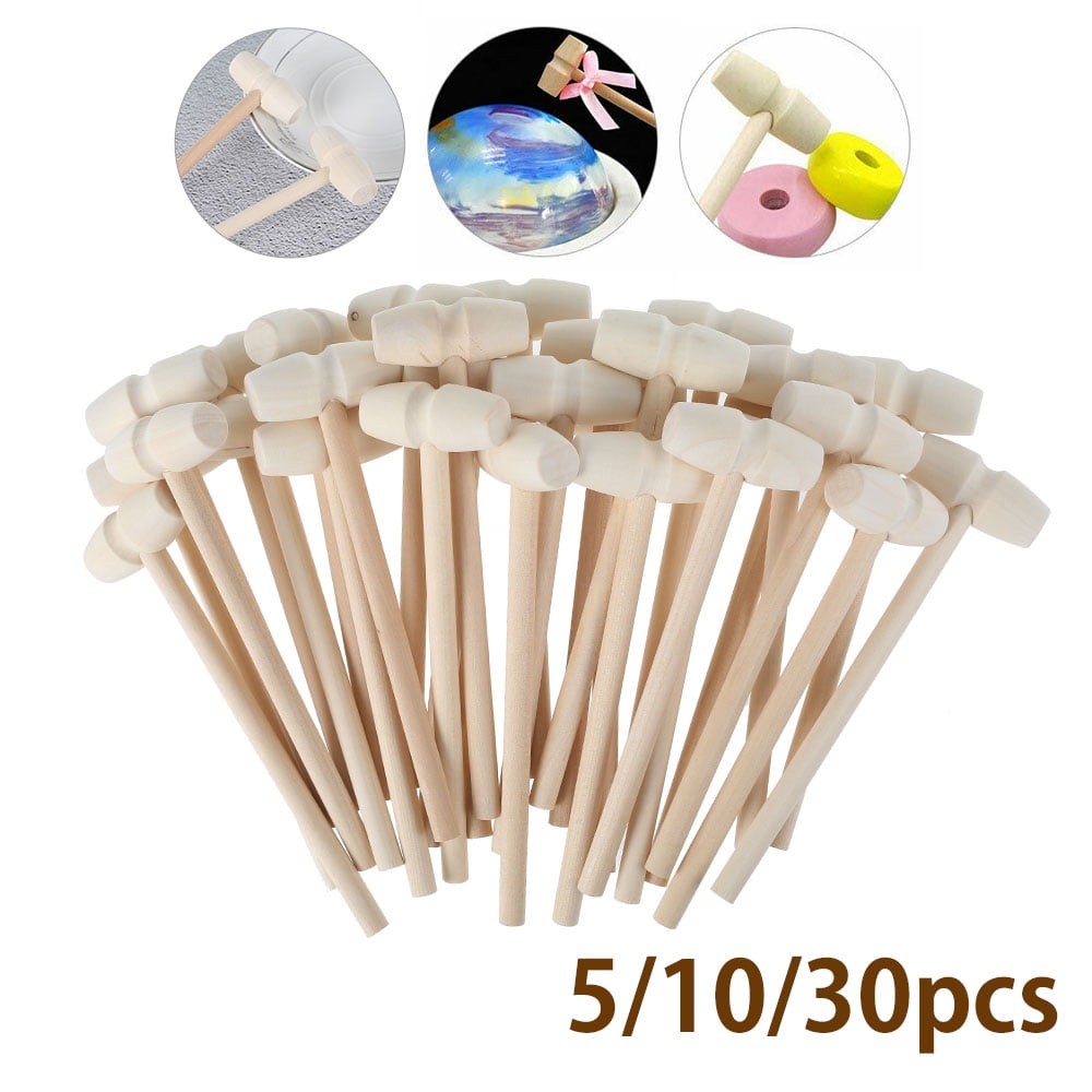 Willstar 30PCS Mini Wood Hammer Small Wooden Crab Mallet, Lobster ...