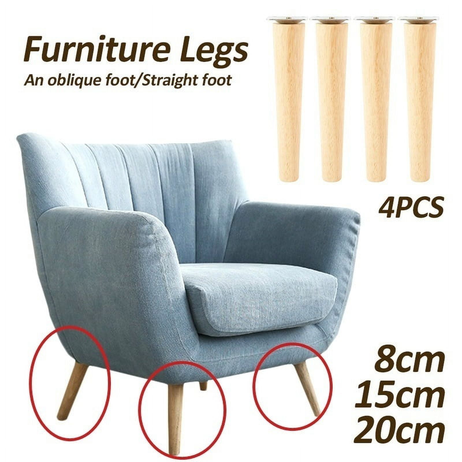 Willstar 4PCS Solid Oak Wood Sofa Legs Inclined Coffee Table Feet ...