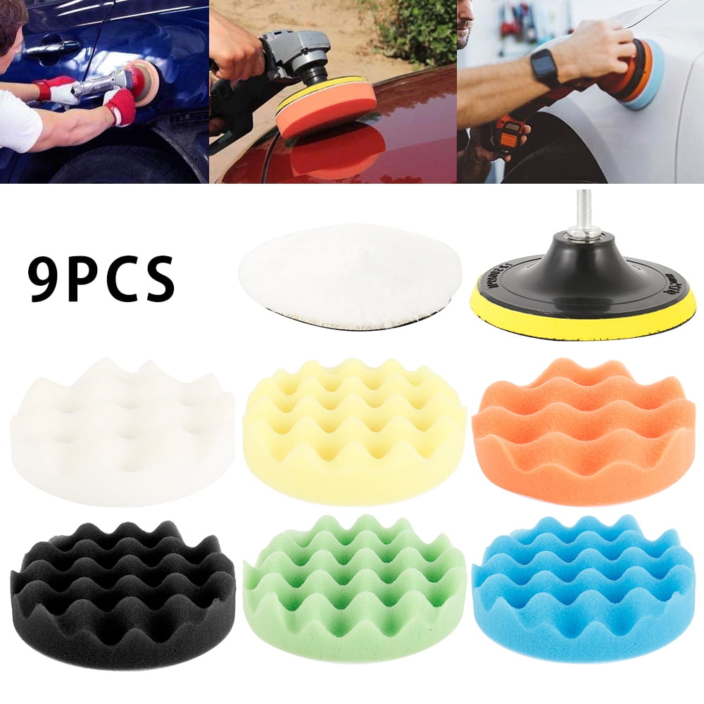 Willstar 9Pcs Drill Buffing Pad Foam Polishing Pad Kit,Polishing Sponge ...