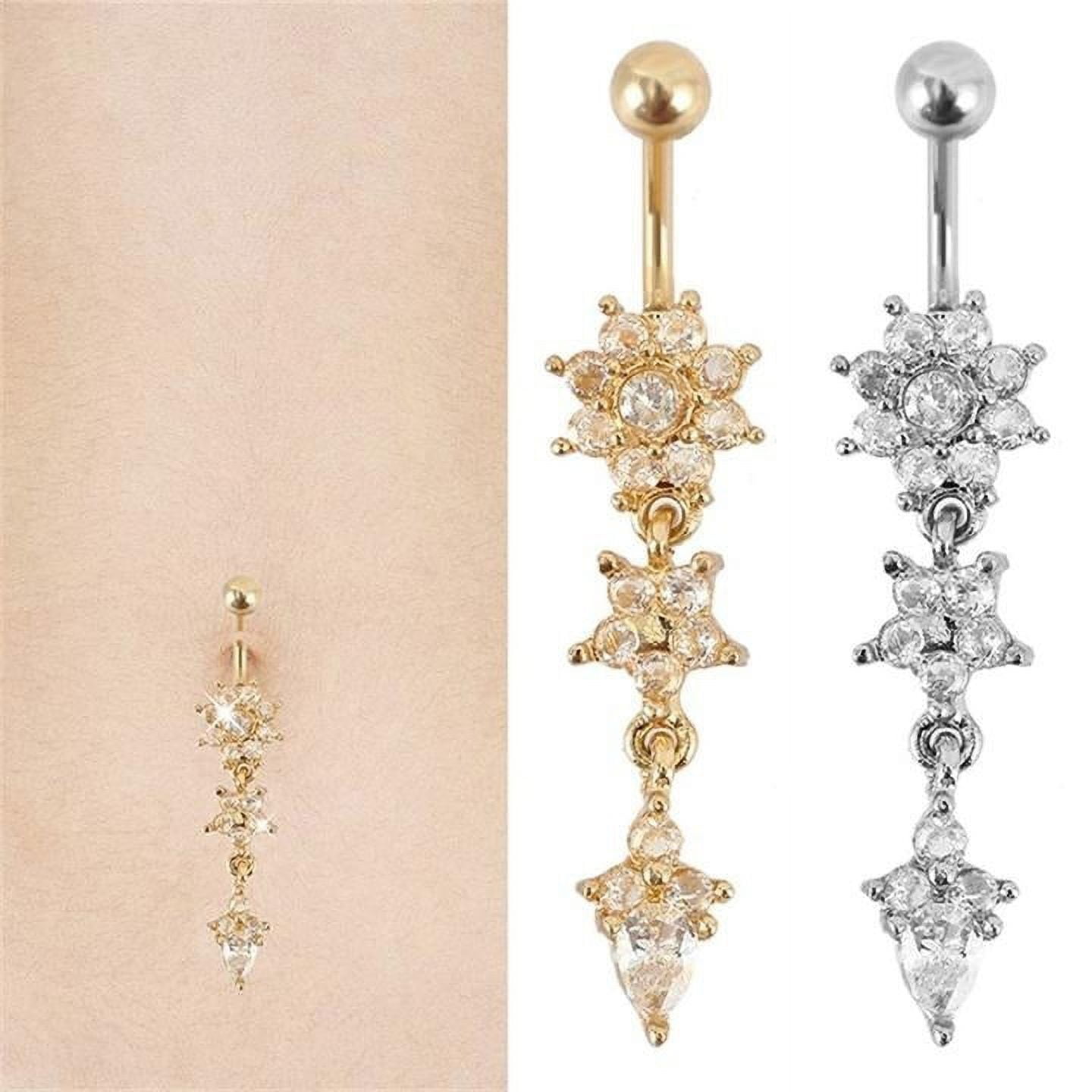 Willstar Belly Button Ring Women's Jewelry Belly Crystal Drop Party ...
