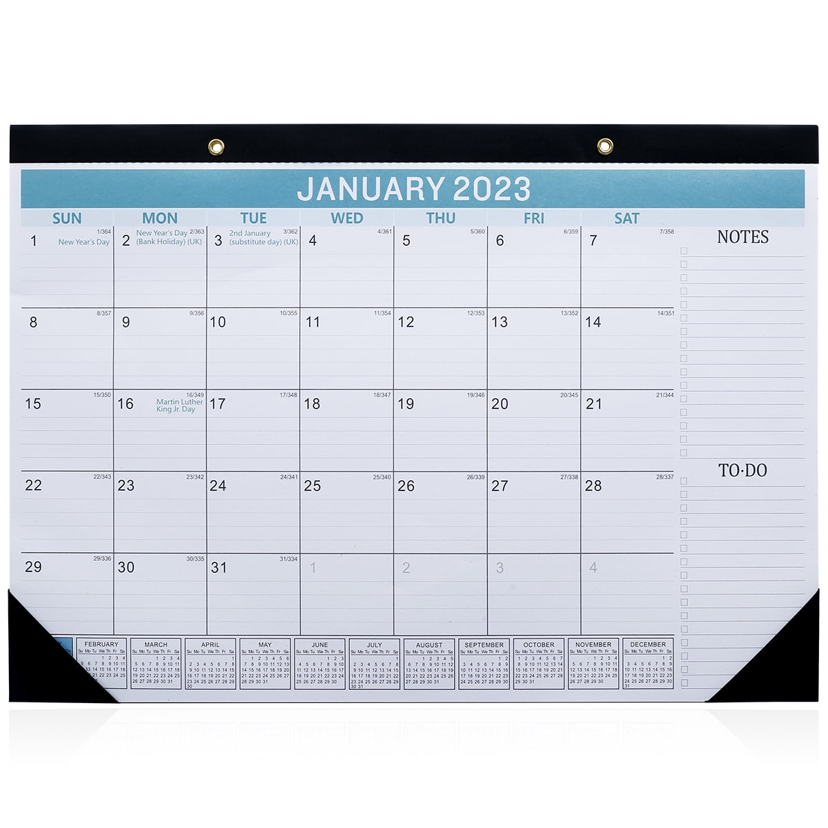 Willstar Large Yearly Wall Hanging Desk Calendar 2023-2024, 18-Month ...