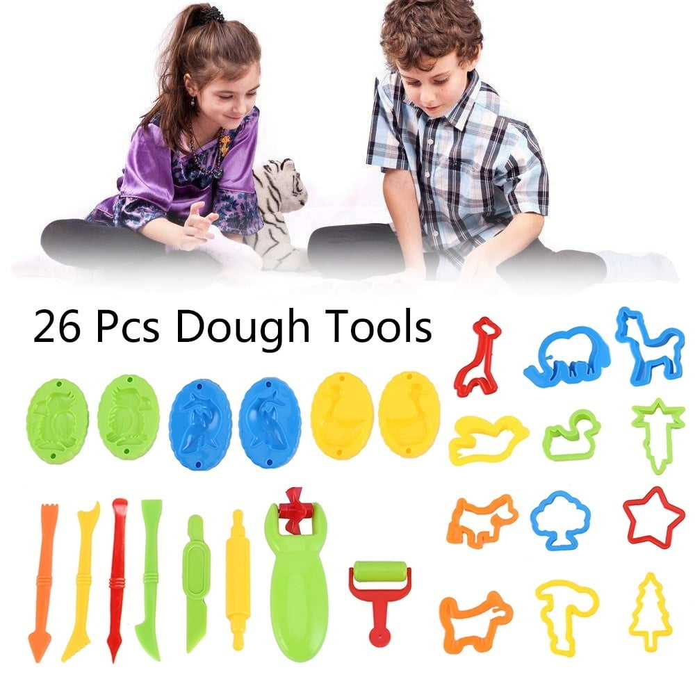 Willstar Dough Tool Kit for Kids, 26pcs Smart Dough Tools Plasticine ...