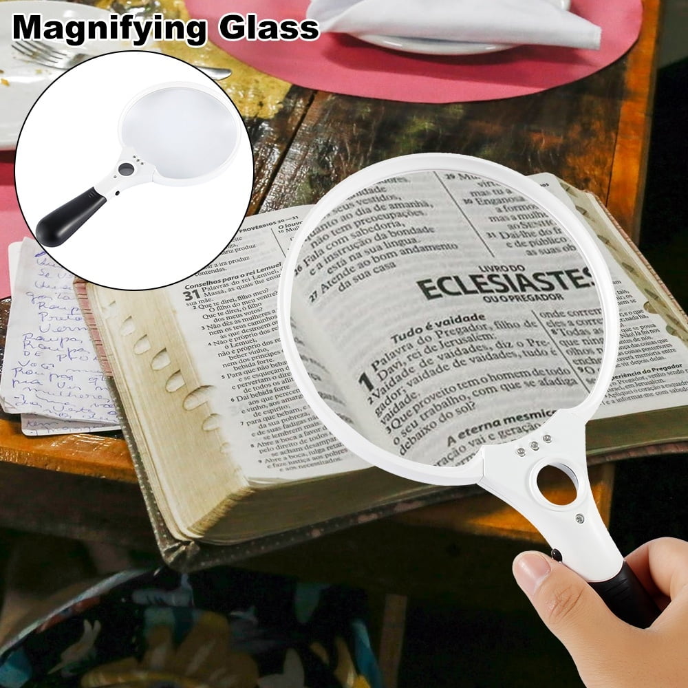 Willstar Extra Large LED Handheld Magnifying Glass with Light 2X 4X 25X ...