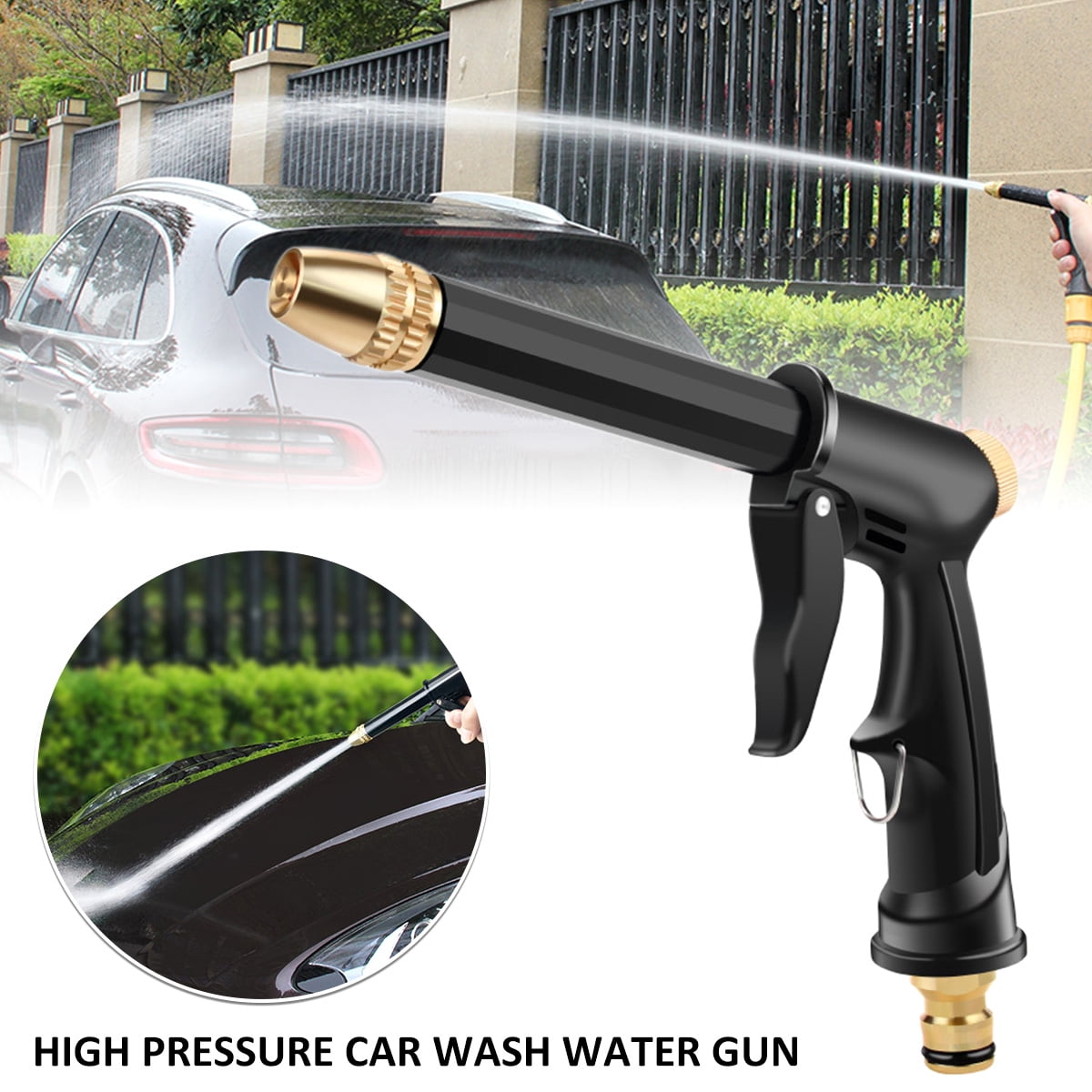 Willstar Heavy Duty Garden Hose Nozzle, 4 Watering Patterns, 360 ...
