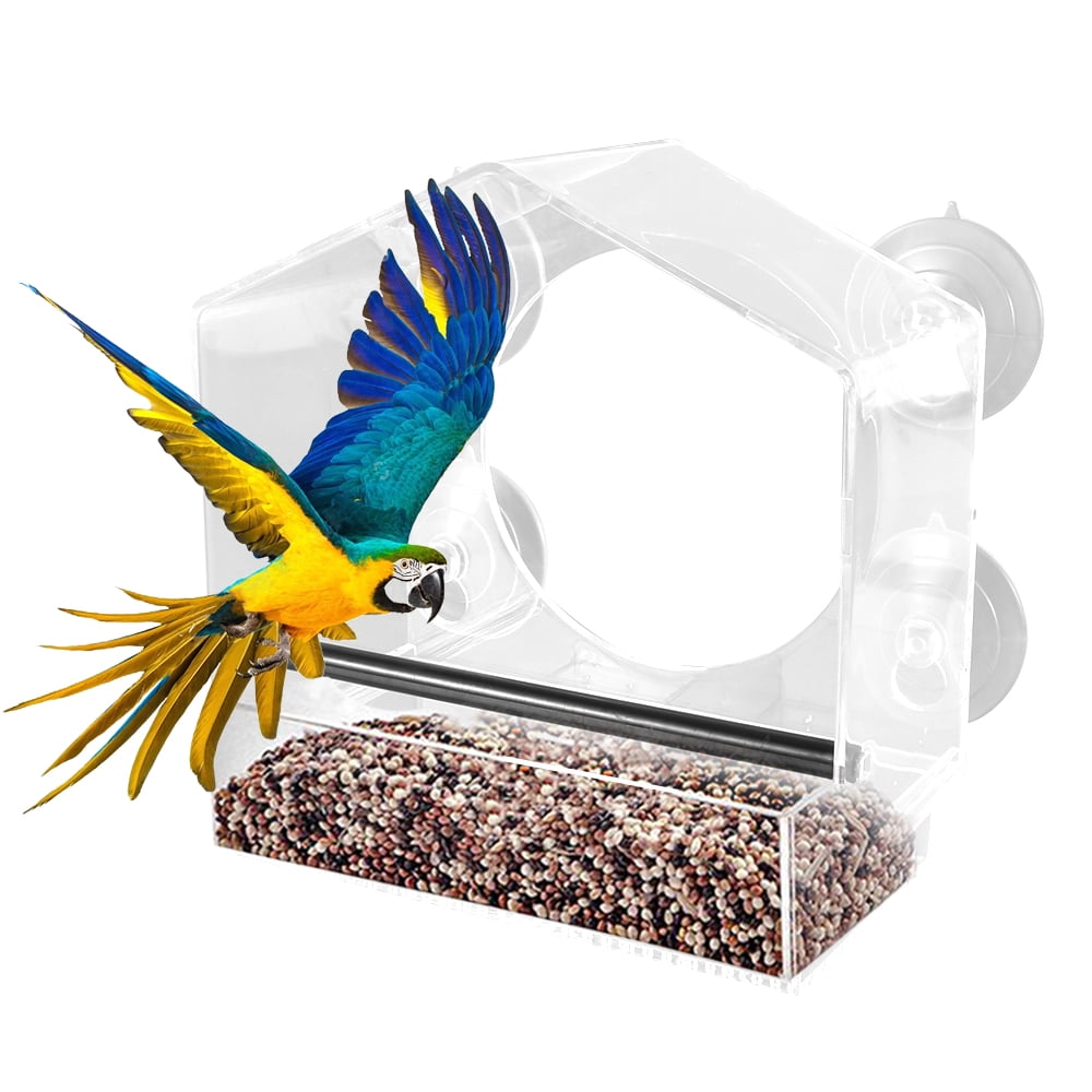 Willstar Hanging Window Wild Bird Feeder House Shape Feed Tray Table ...