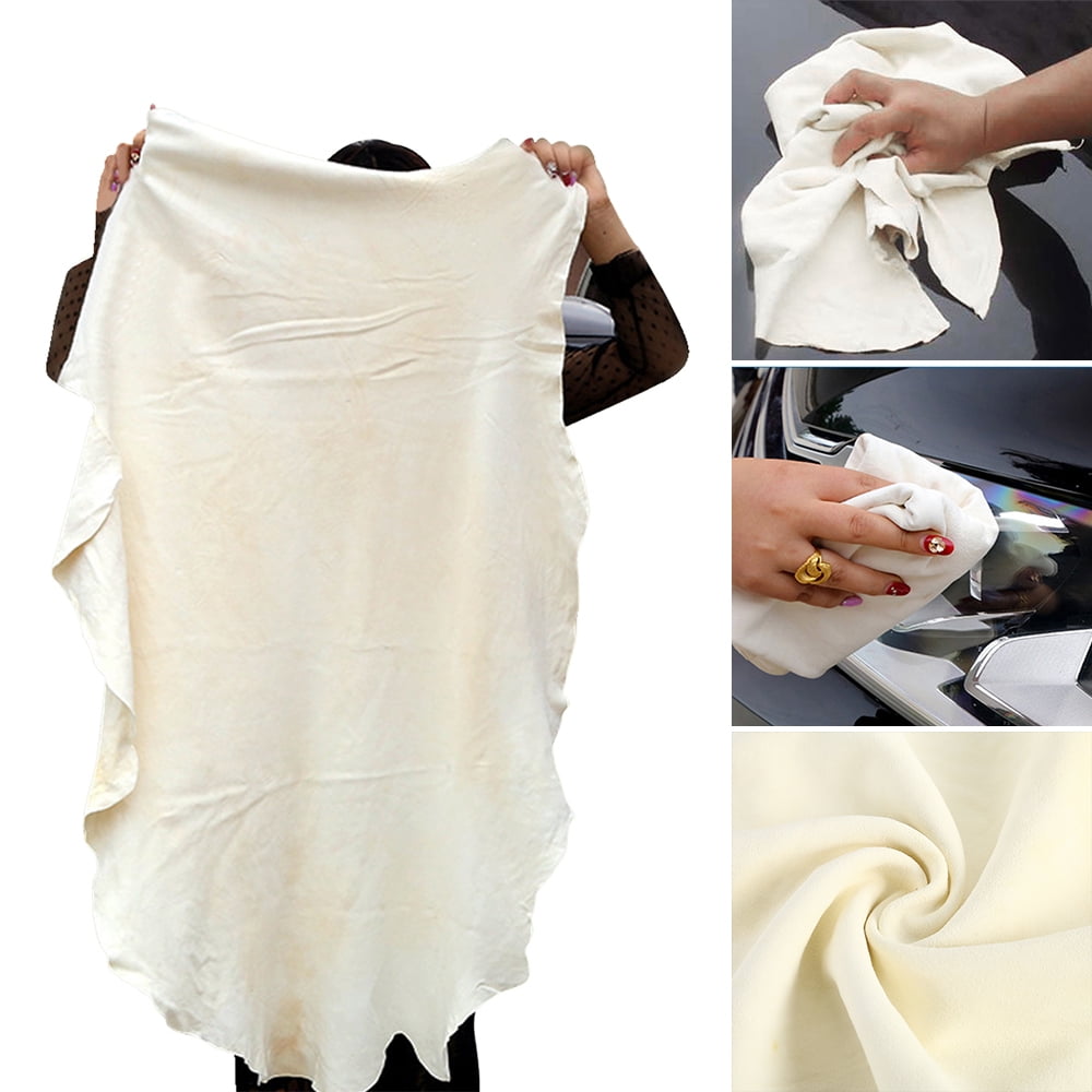 Willstar Natural Chamois Leather Car Cleaning Cloth, Large Absorbent ...
