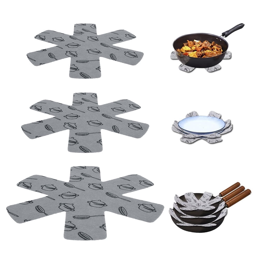 EUWBSSR 15Pcs Non-Slip Pot and Pan Protectors, Scratch-Proof Felt ...