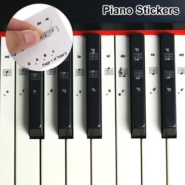 Piano Sticker Transparent Piano Keyboard Sticker Removable Electronic ...