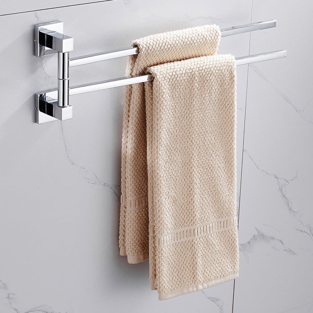 NUAHRHY Swivel Towel Rail 2 Tier Stainless Steel Bathroom Towel Bars ...
