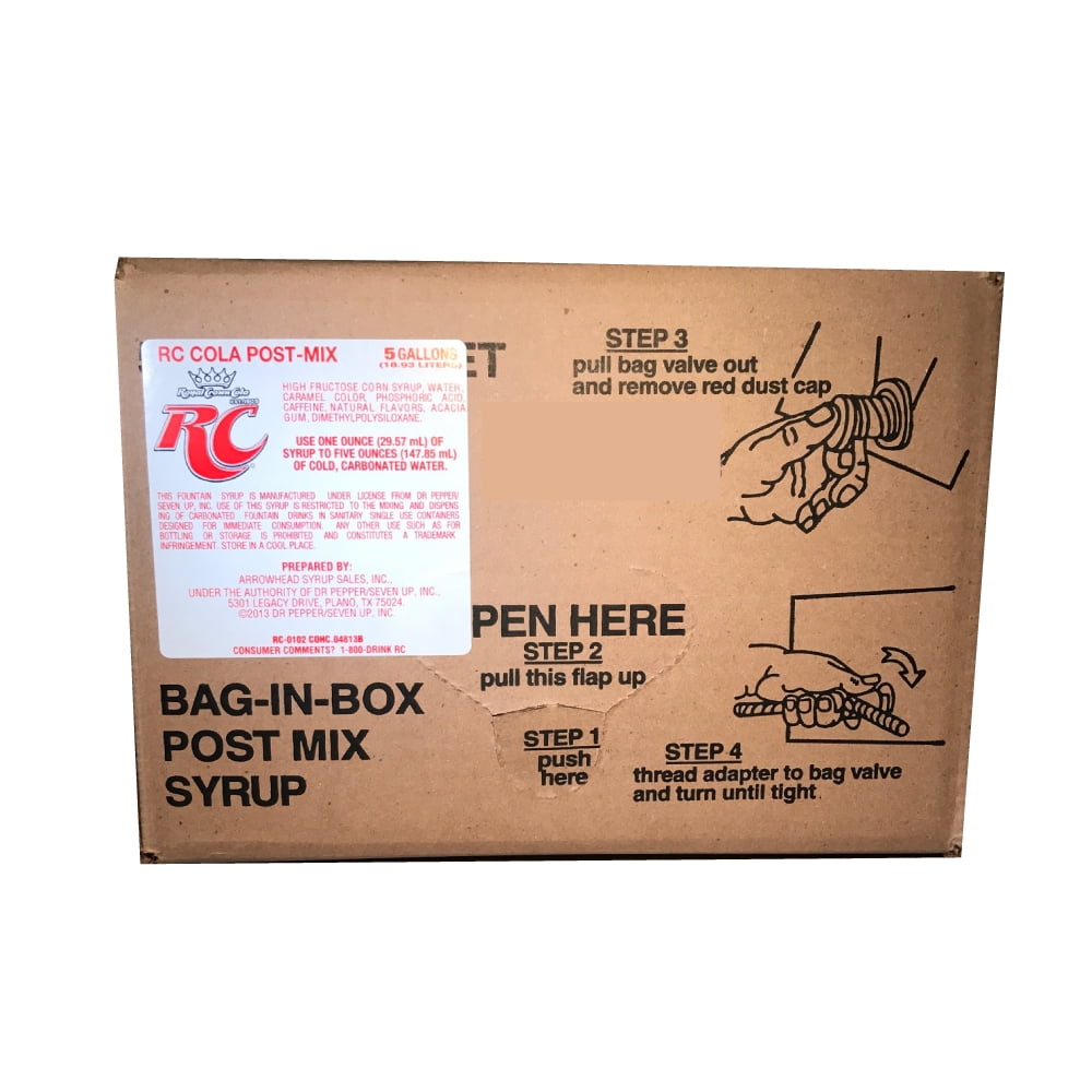 Willtec RC Cola Soda Bag in Box Fountain Syrup, 5 Gal - Walmart.com