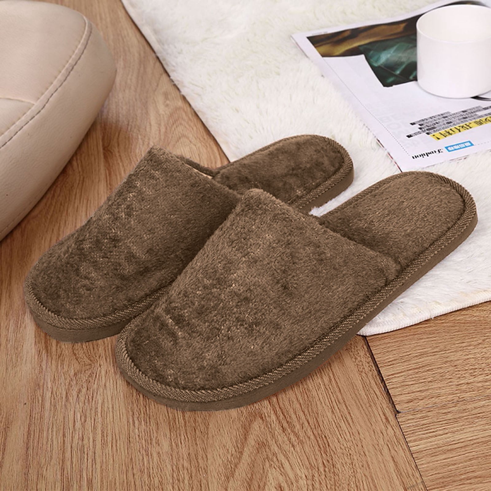 Willtoo Anti-Slip Slippers for Men, Plush Fuzzy House Shoes with Memory ...