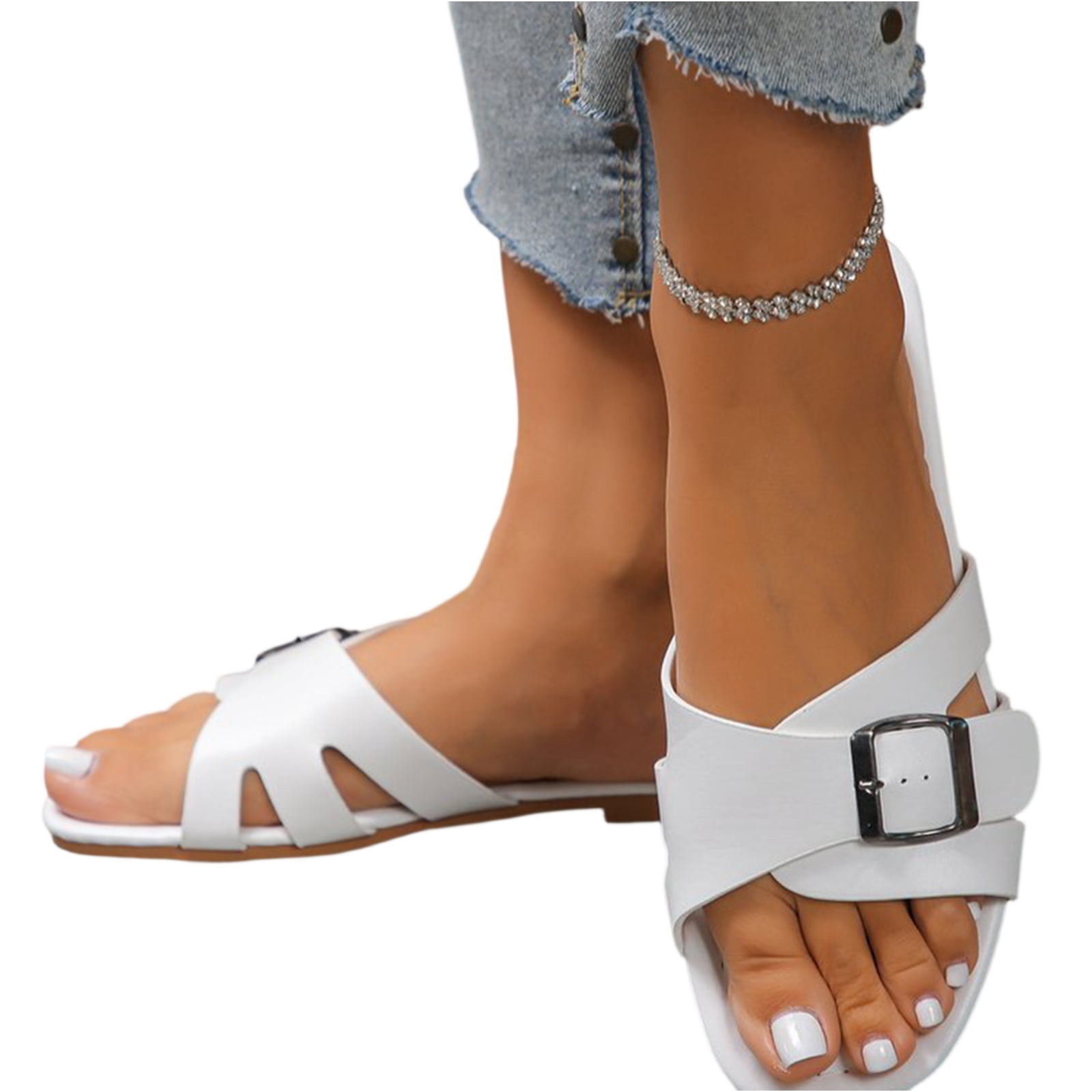 Willtoo Sandals For Women 2026 Flats Comfortable Wide Width Cute Slides ...