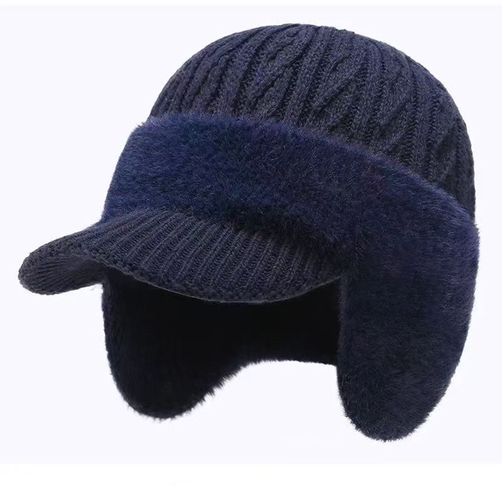 Willtoo Winter Beanie with Brim Ear Flaps for Men Women, Warm Fleece ...