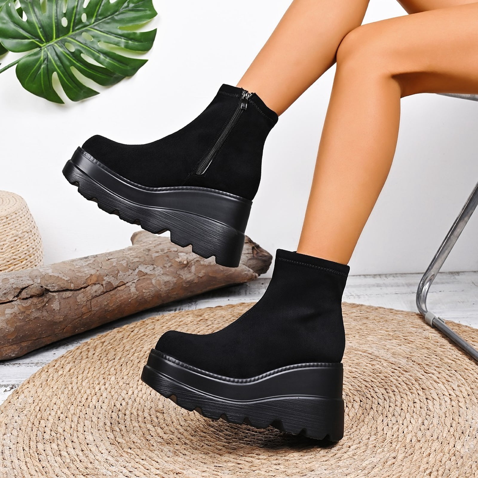 Willtoo Women's Boots Fashion Platform High Heel Ankle Booties Anti ...