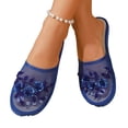 Willtoo Women's Floral Decor Chinese Mesh Slipper Floral Flip Flop ...