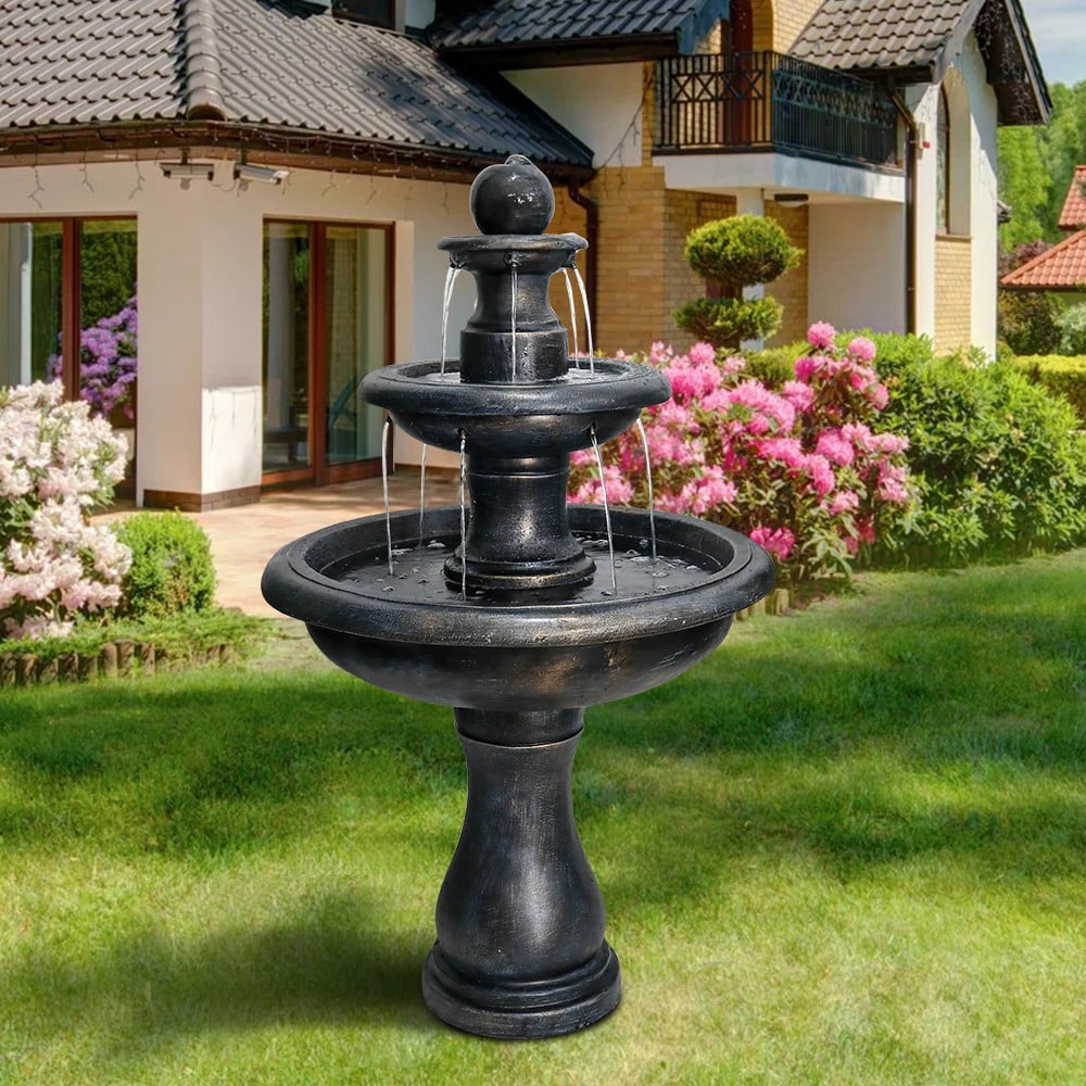 Willwolf 3-tiers Outdoor Water Fountain Garden Patio Decor Bird Bath ...