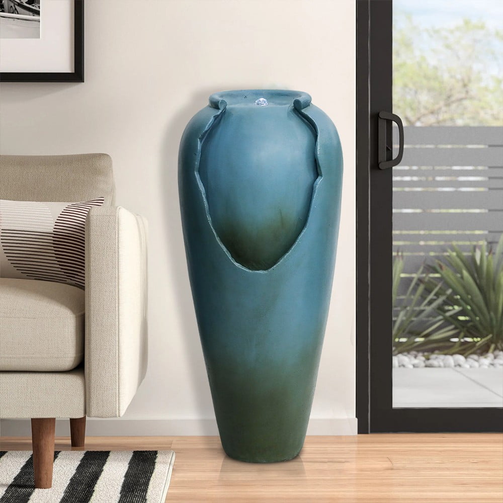 Willwolf Eco-concrete Water Jar Fountain Indoor&outdoor Vase Waterfall ...