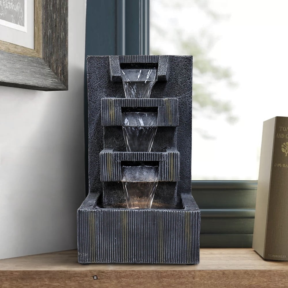 Willwolf Modern Tabletop Water Fountain Indoor Minimalist Home Room Zen ...