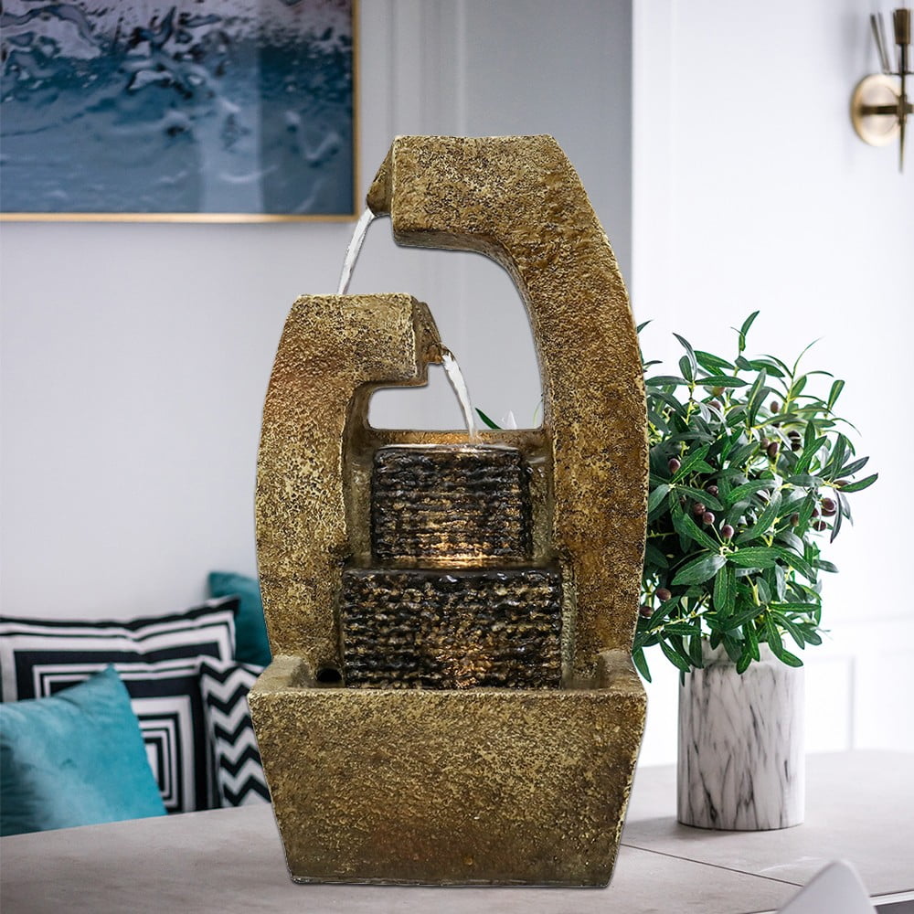 Willwolfer Fengshui Tabletop Waterfall Decor Indoor Water Fountains ...