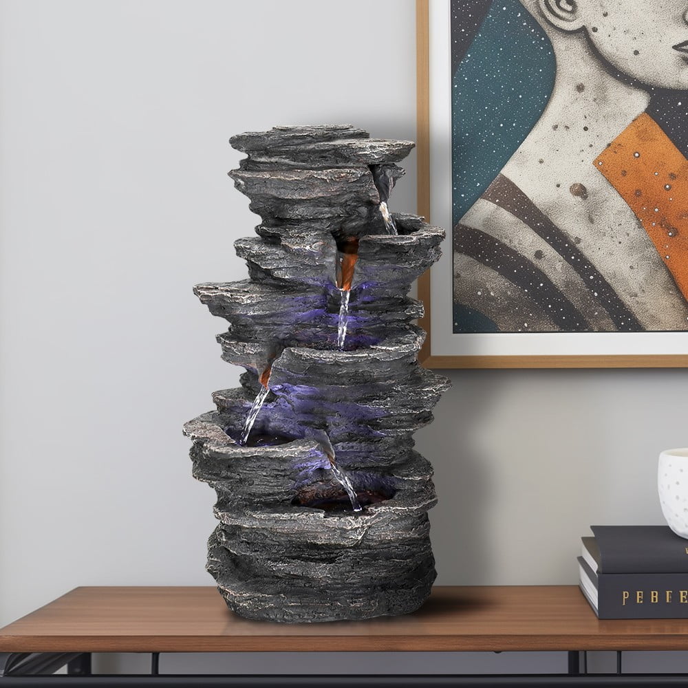 Willwolfer Rockery Waterfalls Indoor Water Fountains Office Table Desk ...