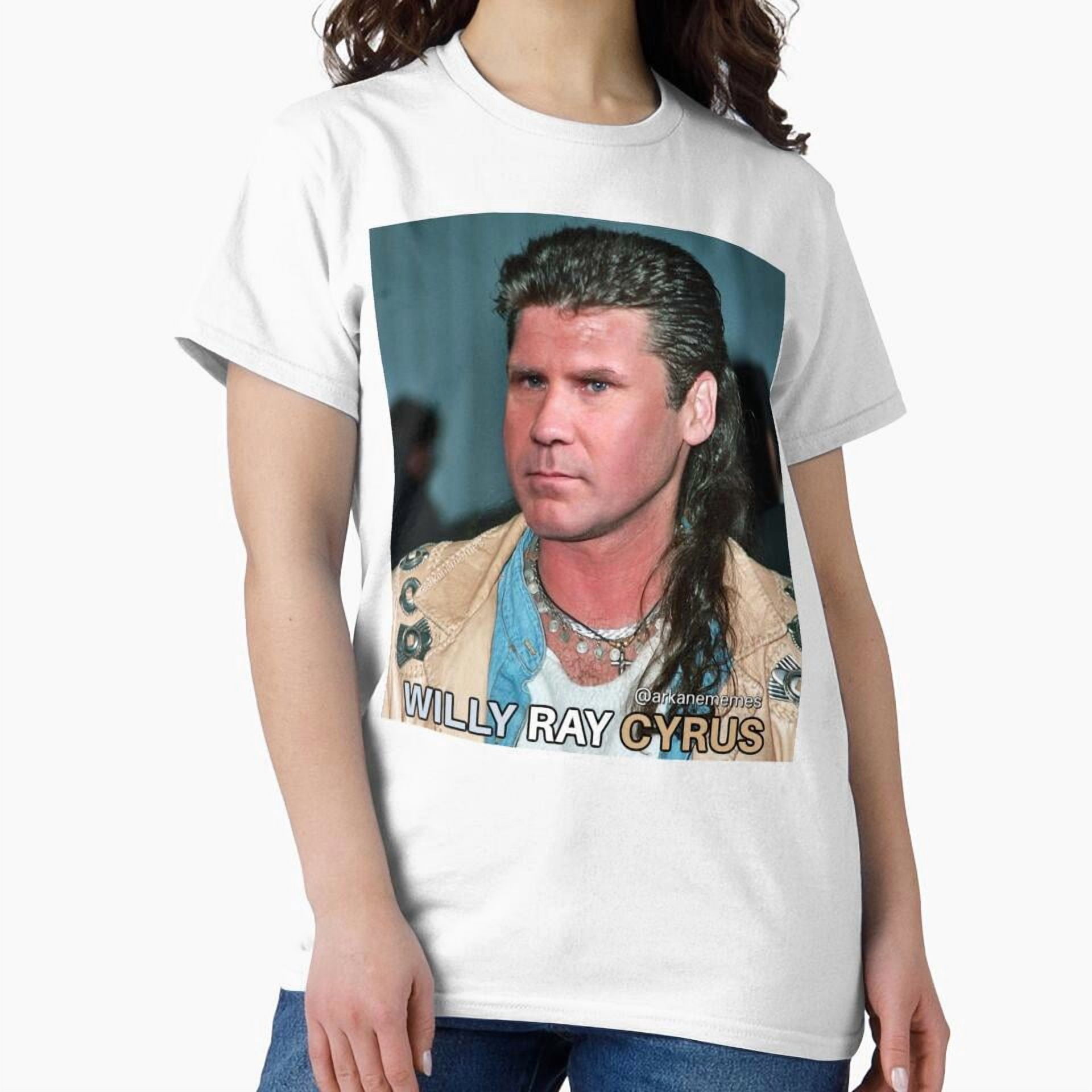 Willy Ray Cyrus Country Music Mullet Retro Pop Culture Parody Mashup T ...