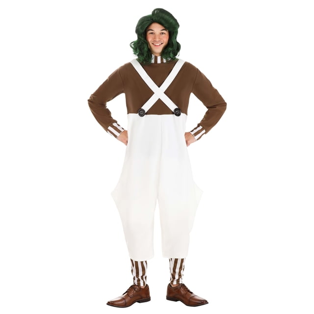 Willy Wonka Oompa Loompa Adult Costume - Chocolate Factory Halloween ...