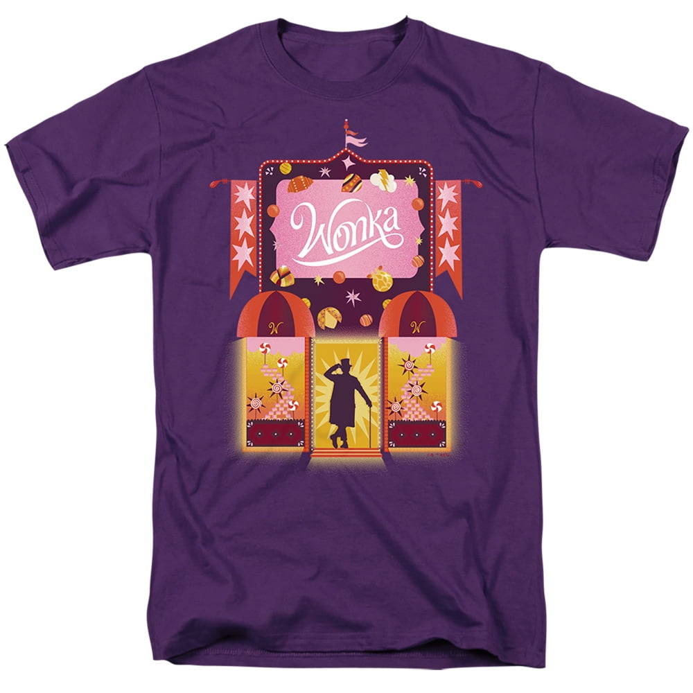 Willy Wonka And The Chocolate Factory Shop Unisex Adult T Shirtpurple