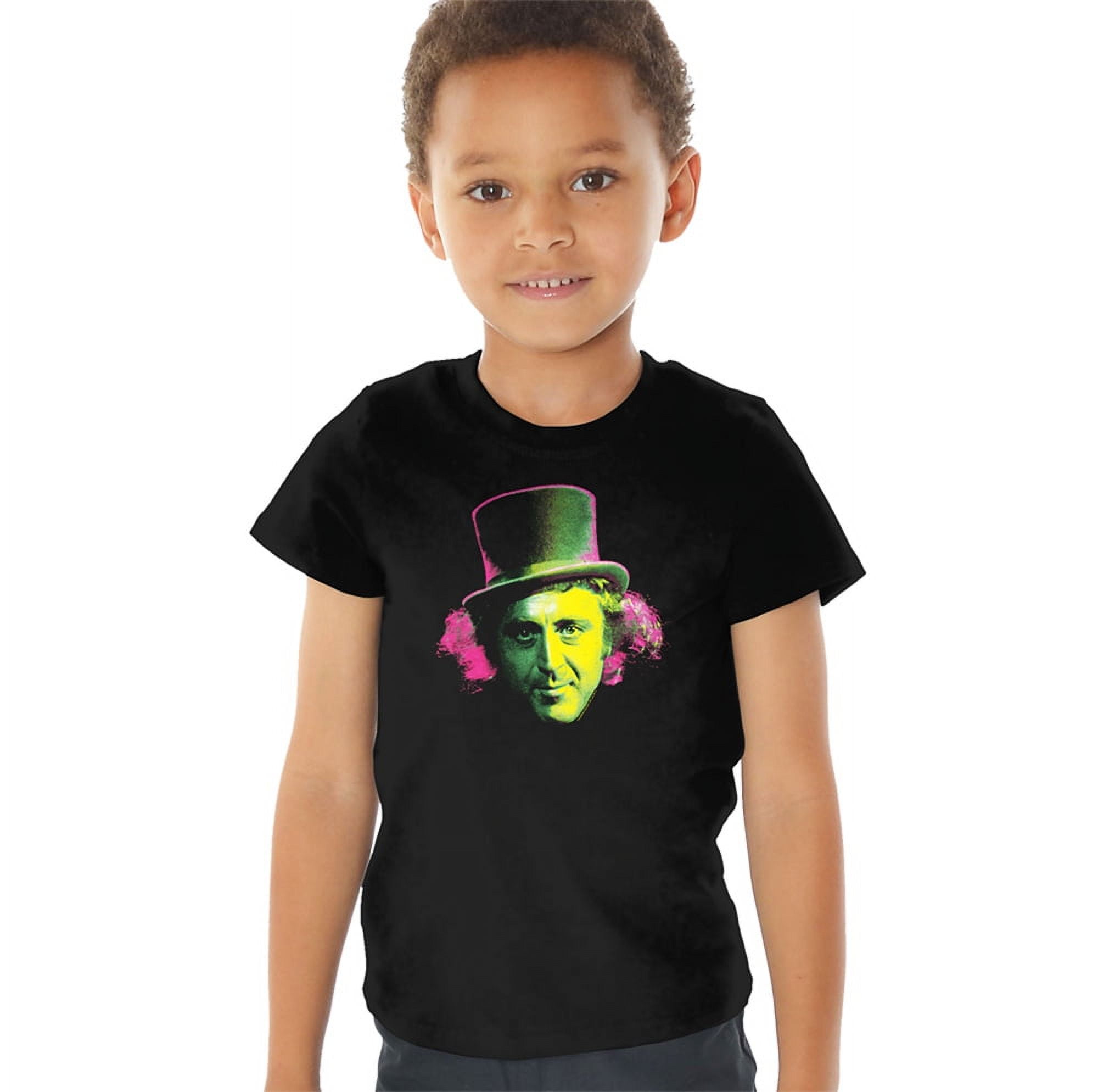Willy Wonka And The Chocolate Factory Willy Wonka Face Kids T Shirt (4 ...